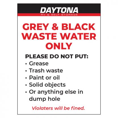 Dayton Dump Station Sign 18″x24″ – Plat Marketing
